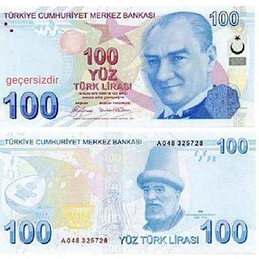 100 Tl Sahte Para 100 Lü Paket Halindedir.