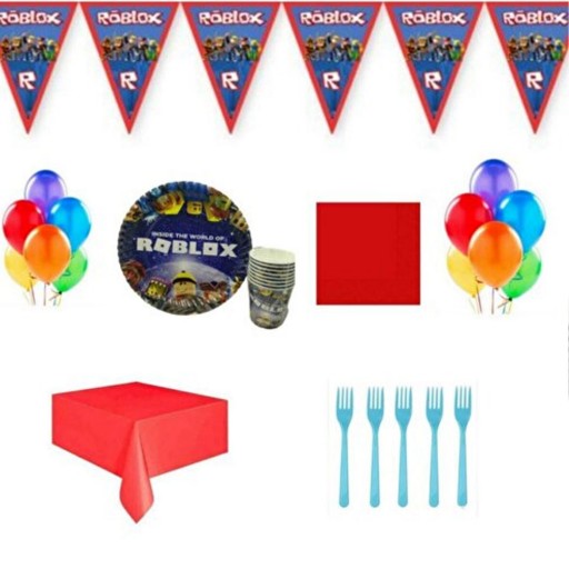 Afiş Hediyeli Roblox Doğum Günü Süsleri 8 Kişilik